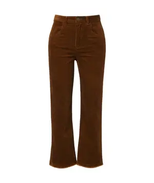 MARANT ETOILE Isabel Marant Étoile Ruthie Cropped Corduroy Straight Pants - Brown