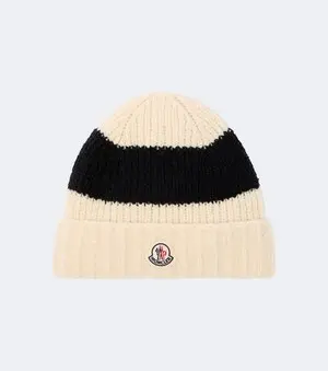 Moncler Wool-blend Beanie - White
