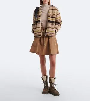 Moncler Vera Shearling-trimmed Suede Lace-up Boots