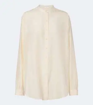 THE ROW Lula Silk Satin Shirt - White