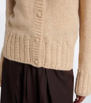 Moncler Alpaca And Wool-blend Zip-up Cardigan - Beige