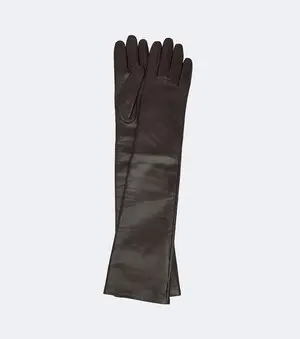 THE FRANKIE SHOP Veneto Leather Gloves - Brown