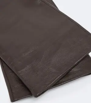 THE FRANKIE SHOP Veneto Leather Gloves - Brown