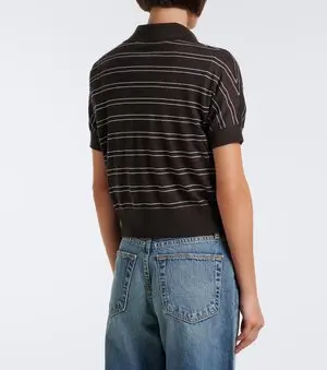 Arch4 Darya Striped Cashmere Polo Shirt