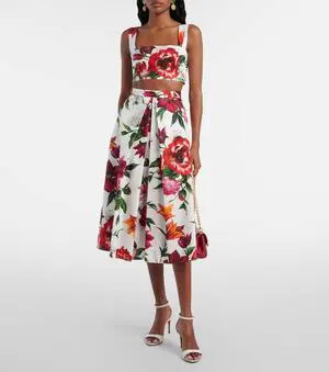 Dolce & Gabbana Floral Cotton Poplin Bra Top