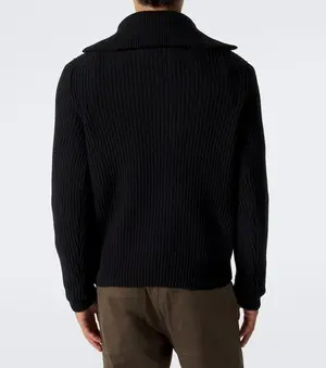Moncler Ribbed-knit Virgin Wool Half-zip Sweater