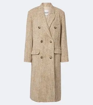 MARANT ETOILE Pilda Herringbone Double-breasted Coat - Beige