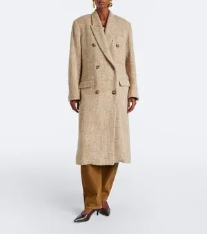 MARANT ETOILE Pilda Herringbone Double-breasted Coat - Beige