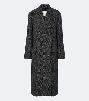 MARANT ETOILE Pilda Herringbone Double-breasted Coat - Grey