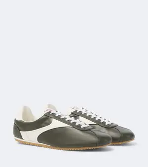 Bottega Veneta Leather Lace-up Sneakers - Green