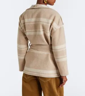 MARANT ETOILE Brea Striped Wrap Coat