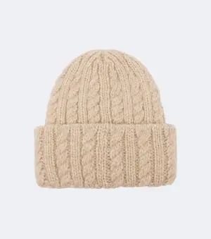 Moncler Cable-knit Alpaca And Wool-blend Beanie - Beige