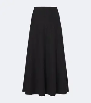 Arch4 Cashmere Midi Skirt - Black
