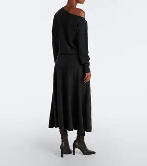 Arch4 Cashmere Midi Skirt - Black