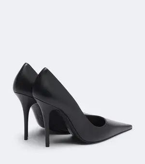 Amina Muaddi Barbara Leather Pumps - Black