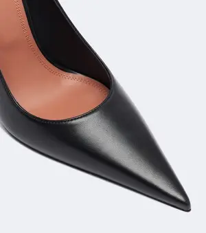 Amina Muaddi Barbara Leather Pumps - Black