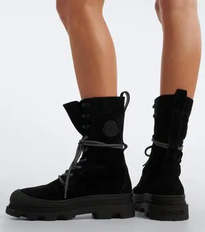 Moncler Vera Suede Lace-up Boots