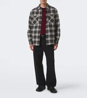 Moncler Checked Cotton Flannel Zip-up Shirt