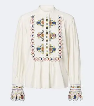 MARANT ETOILE Monique Embroidered Blouse - White