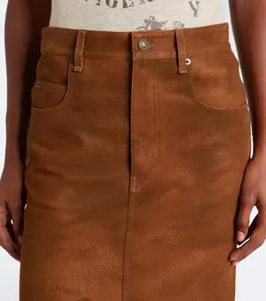 MARANT ETOILE Bisane Midi Skirt - Brown