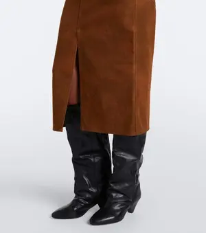 MARANT ETOILE Bisane Midi Skirt - Brown