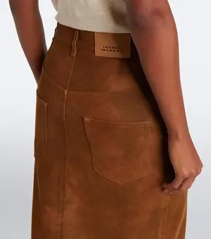 MARANT ETOILE Bisane Midi Skirt - Brown