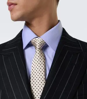 TOM FORD Silk Jacquard Polka Dot Neck Tie - Beige