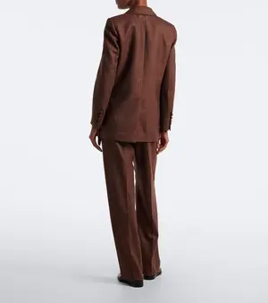 BLAZÉ MILANO Fox Checked Virgin Wool Straight Pants