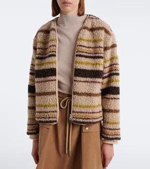 Moncler Striped Wool-blend Teddy Jacket