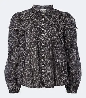 MARANT ETOILE Christa Polka-dot Cotton Blouse - Black