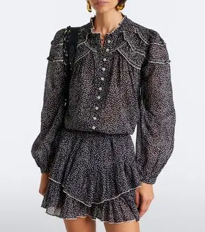 MARANT ETOILE Christa Polka-dot Cotton Blouse