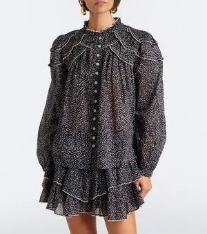 MARANT ETOILE Christa Polka-dot Cotton Blouse