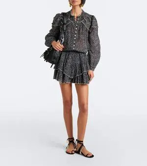 MARANT ETOILE Christa Polka-dot Cotton Blouse