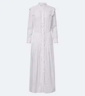 MARANT ETOILE Lonie Embroidered Ruffled Cotton Maxi Dress