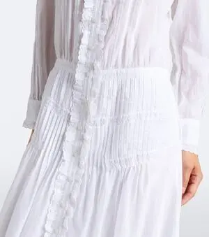MARANT ETOILE Lonie Embroidered Ruffled Cotton Maxi Dress