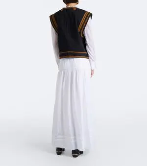 MARANT ETOILE Lonie Embroidered Ruffled Cotton Maxi Dress
