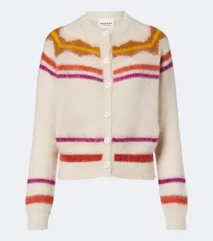 MARANT ETOILE Molly Mohair And Wool-blend Cardigan - White