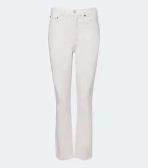 AGOLDE Riley Cropped Straight Jeans - White