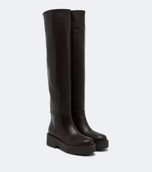 GIANVITO ROSSI Hiro Leather Over-the-knee Boots - Brown