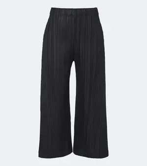 Issey Miyake Pleated Wide-leg Pants - Black