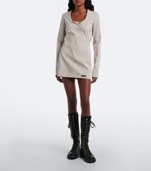 Miu Miu Leather Lace-up Boots - Black