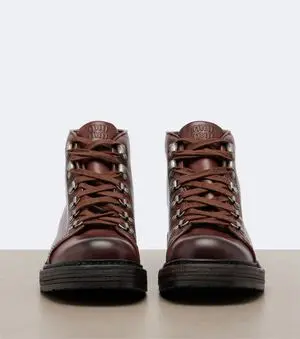 Miu Miu Leather Lace-up Boots