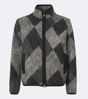 Moncler Argyle Wool-blend Jacket - Grey