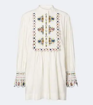 MARANT ETOILE Merva Embroidered Mini Dress - White