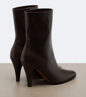 THE ROW Ornella Leather Ankle Boots