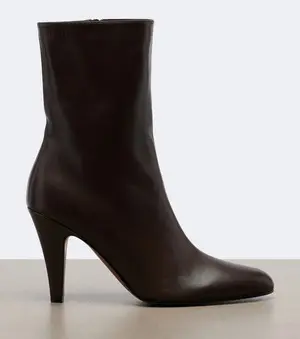 THE ROW Ornella Leather Ankle Boots