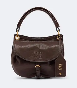 Miu Miu Rendez-vous Leather Shoulder Bag - Brown