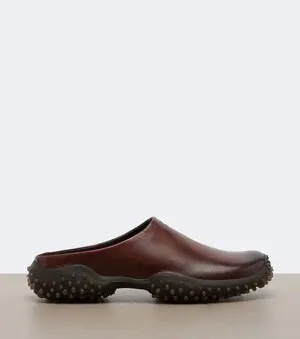 Miu Miu Leather Mules - Brown