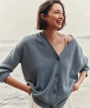 Jenni Kayne Cashmere Cocoon Cardigan Sweater - Blue