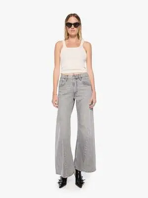 MOTHER Wide-leg Jeans With Whiskering - Grey